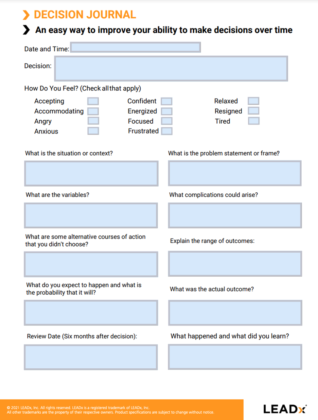 How To Use A Decision Journal - LEADx